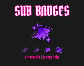Twitch Sub Badges Bats Badge Bat Purple egg Bit Badge Bats Animal ...