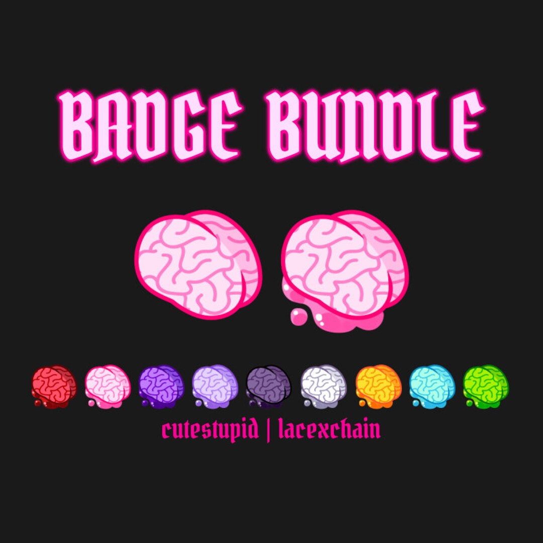 Brain Pack | Twitch Sub Badges, Bits, Channel Points - Etsy