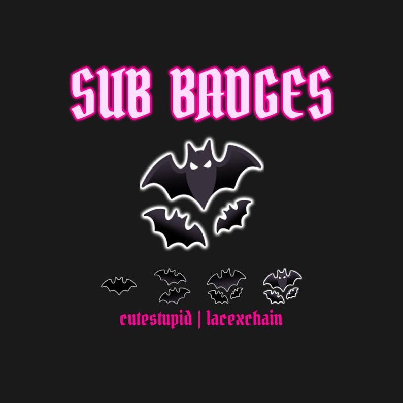 Bat Sub Badges | Black - Etsy