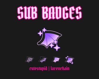 Bat Wing Sub Badges Purple - Etsy