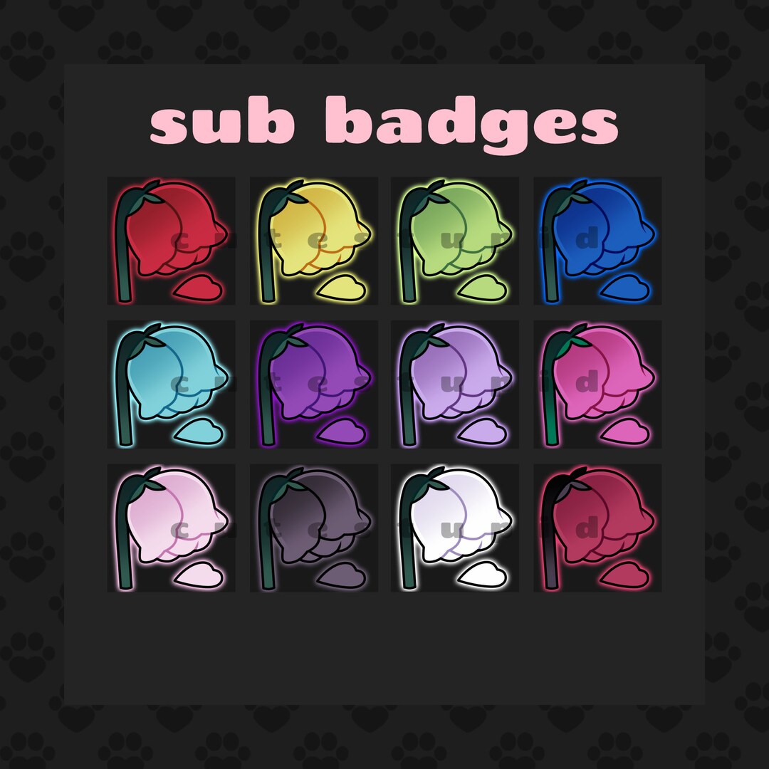 Withered Rose Pack Twitch Sub Badges Bits Channel Points - Etsy