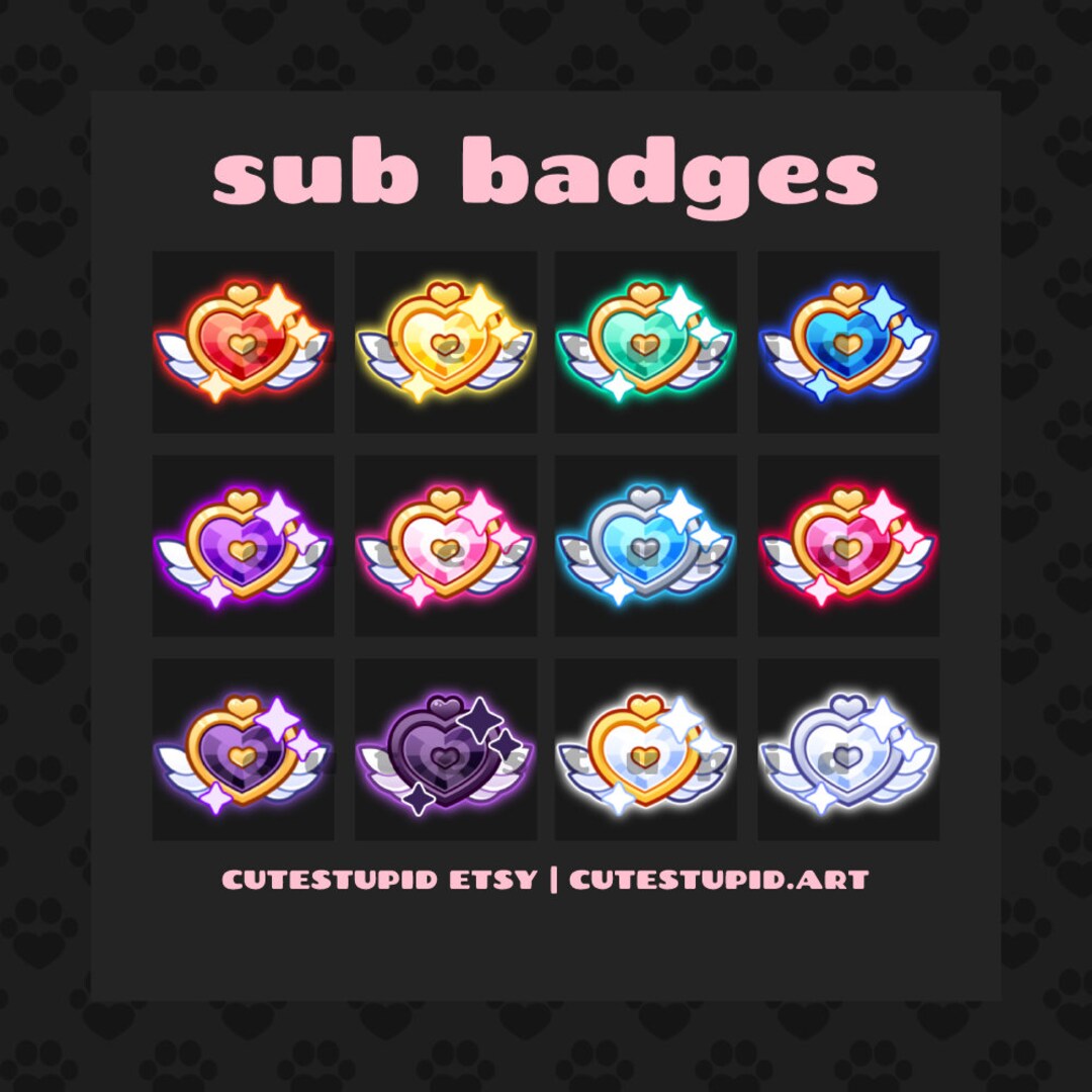 Magical Girl Brooch Pack Twitch Sub Badges Bits Channel - Etsy