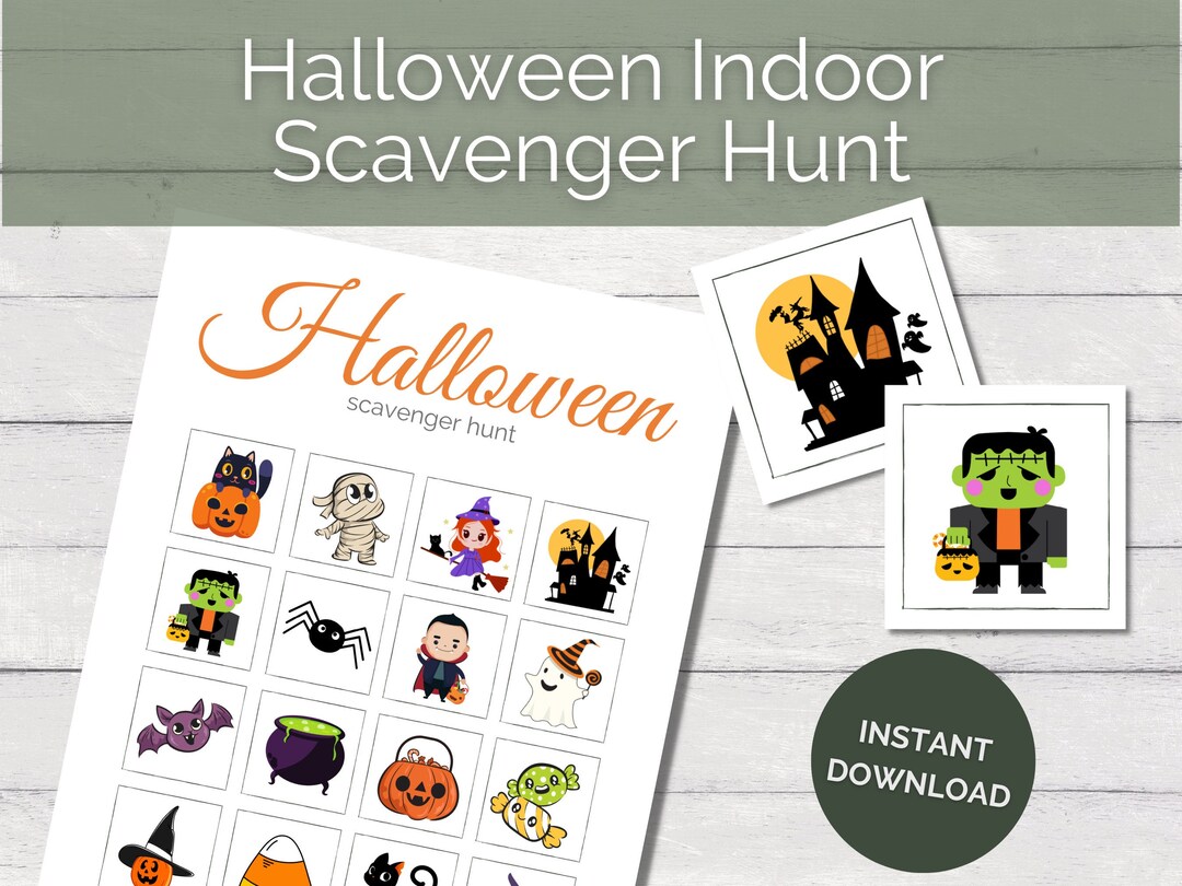Halloween Scavenger Hunt - Kids Activity - Holiday - Children Kids ...