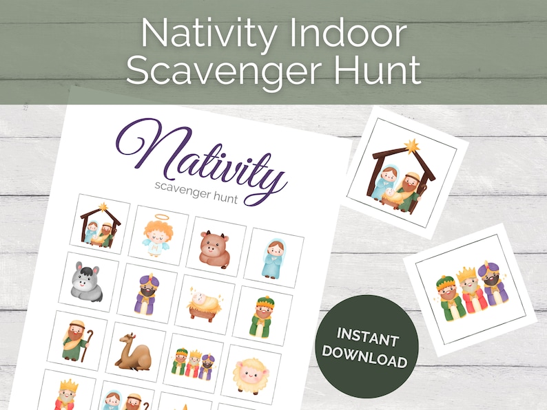 Nativity Scavenger Hunt - Kids Activity - Children Kids Family Activity ...