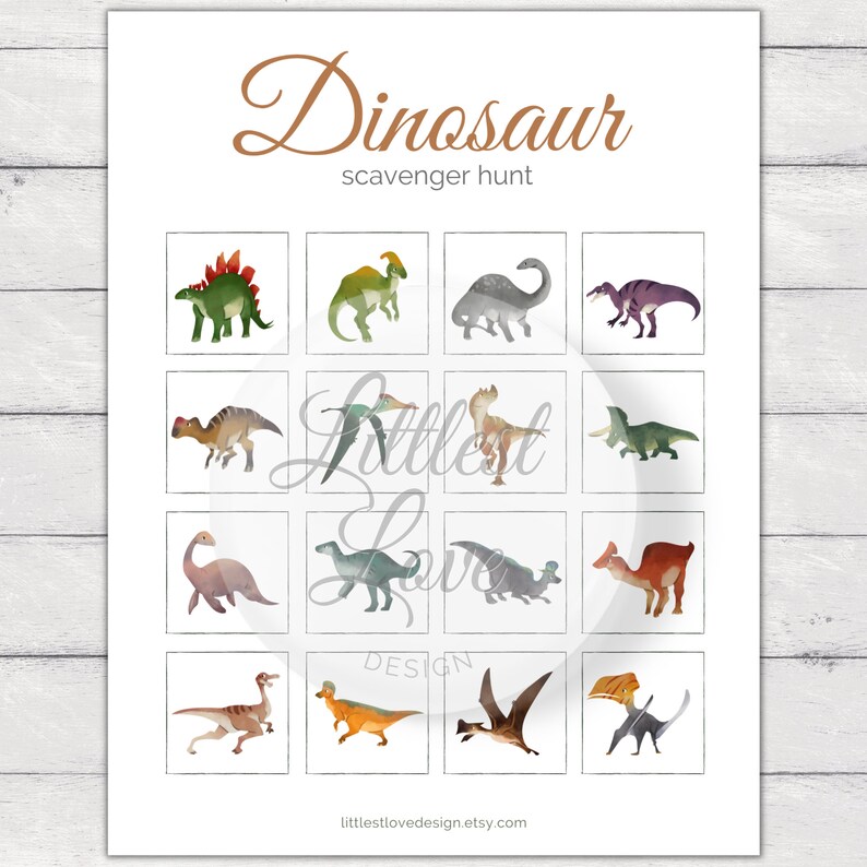 Dinosaur Scavenger Hunt - Kids Activity - Children Kids Family Activity ...