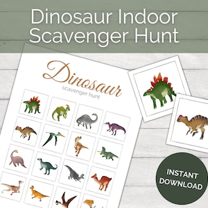 Dinosaur Scavenger Hunt - Kids Activity - Children Kids Family Activity ...