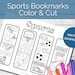 Printable Sports Coloring Bookmarks: Football, Basketball, Baseball ...