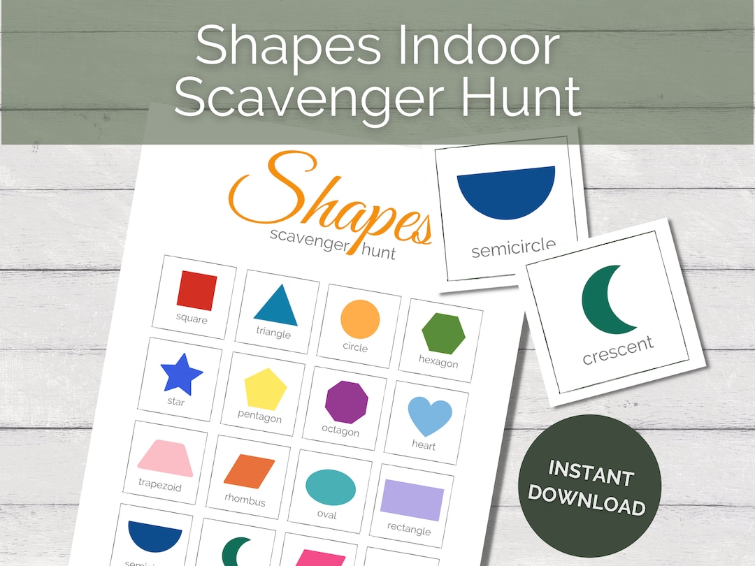 Shapes Scavenger Hunt - Kids Activity - Children Kids Family Activity ...