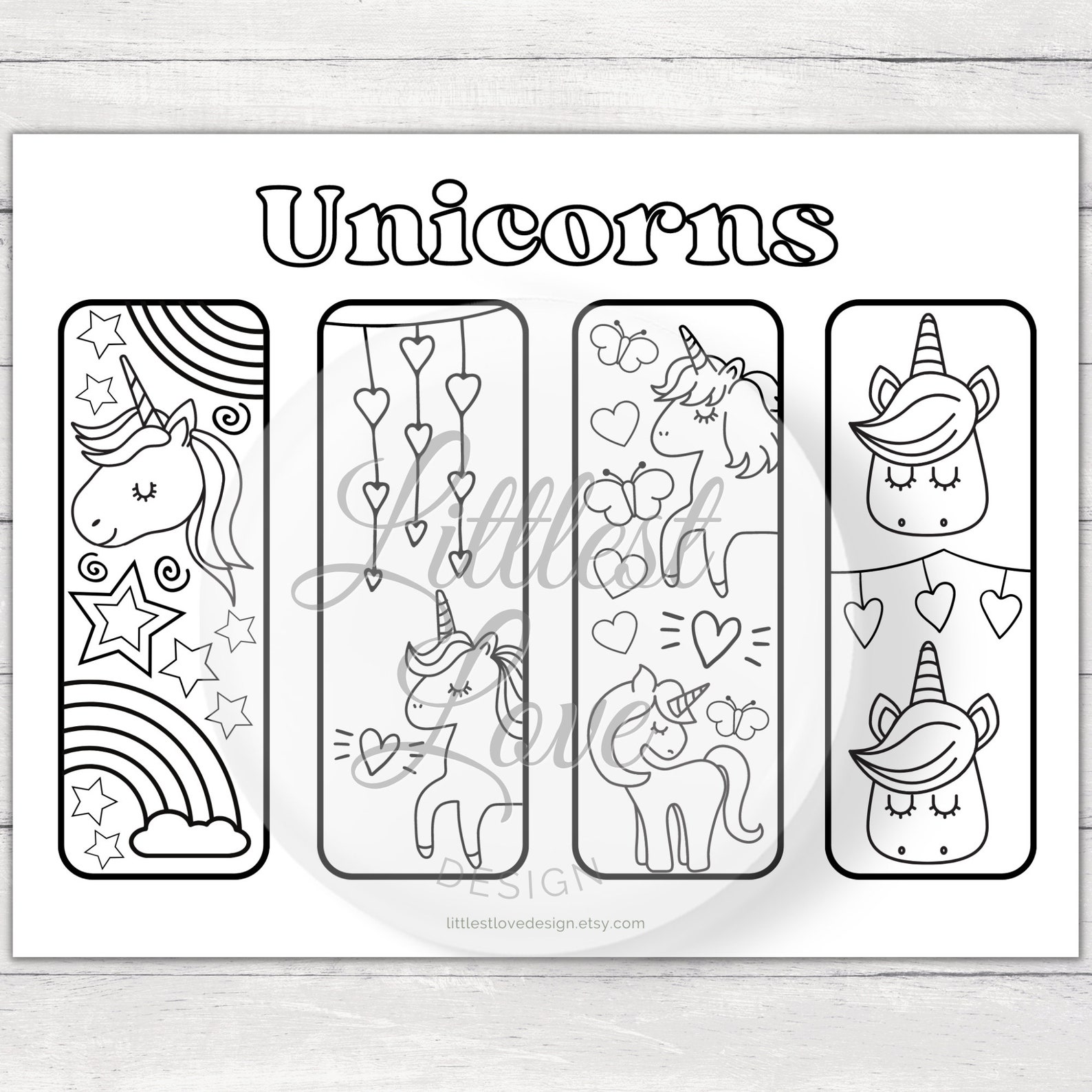 Unicorn Coloring Bookmarks Bookmarks to Color Kids Activity Unicorn ...