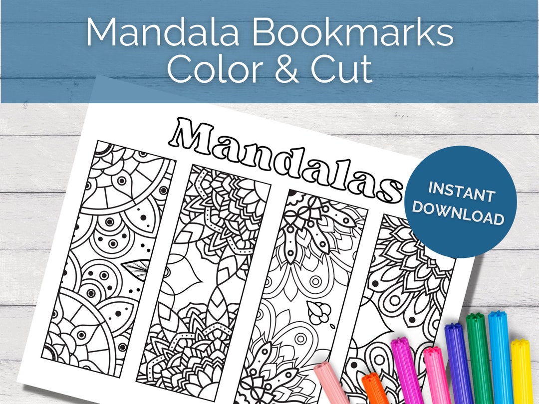 Mandala Coloring Bookmarks - Bookmarks to Color - Coloring - Party ...