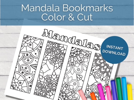 Mandala Coloring Bookmarks Bookmarks to Color Coloring | Etsy