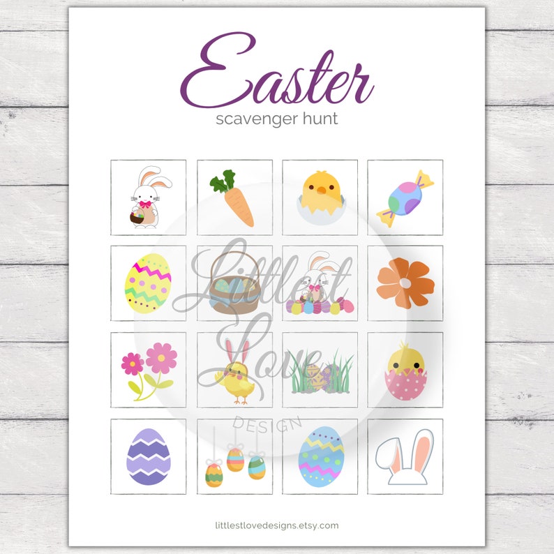 Easter Indoor Scavenger Hunt Printable - 6-page Digital Download for ...