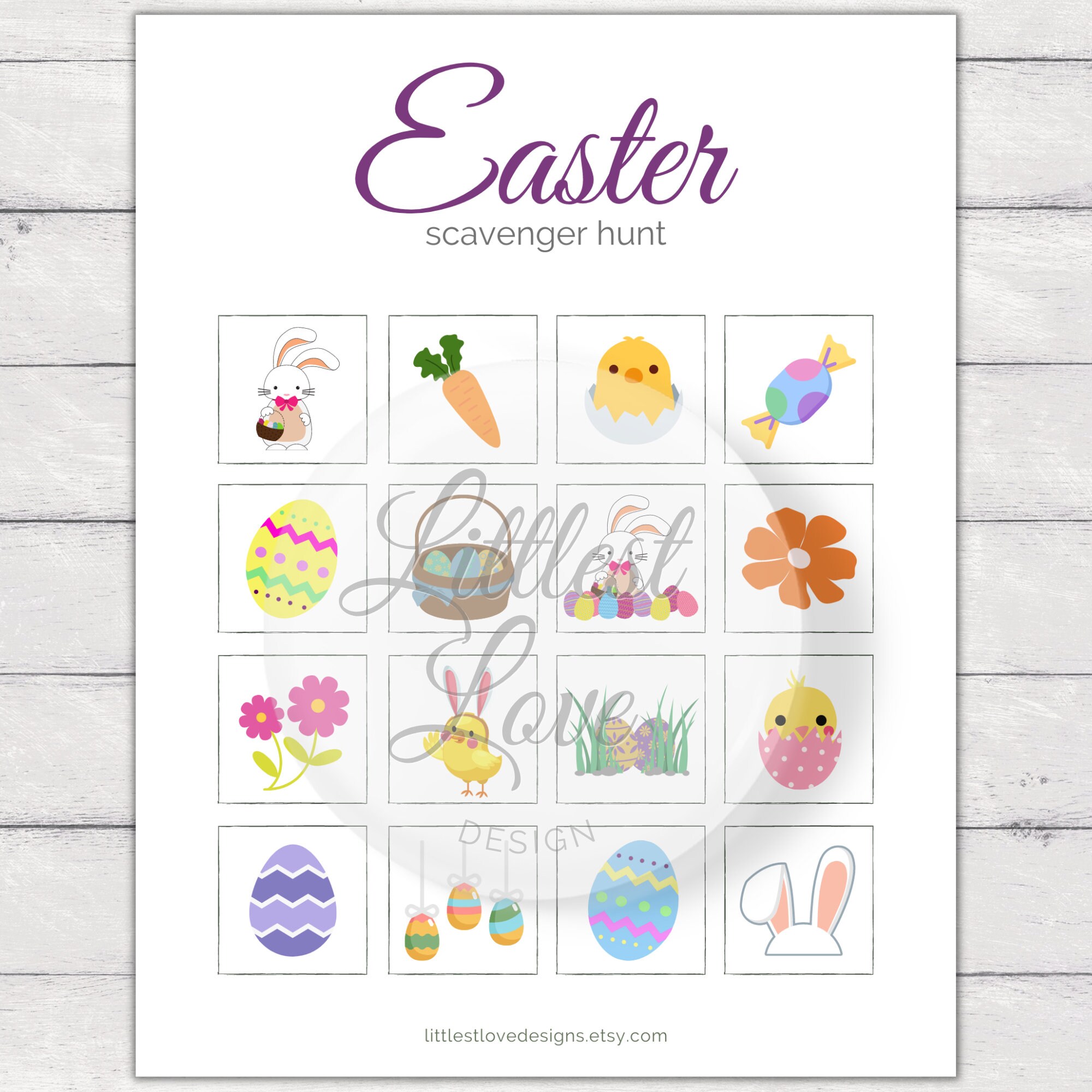 Easter Indoor Scavenger Hunt Printable - 6-page Digital Download for ...