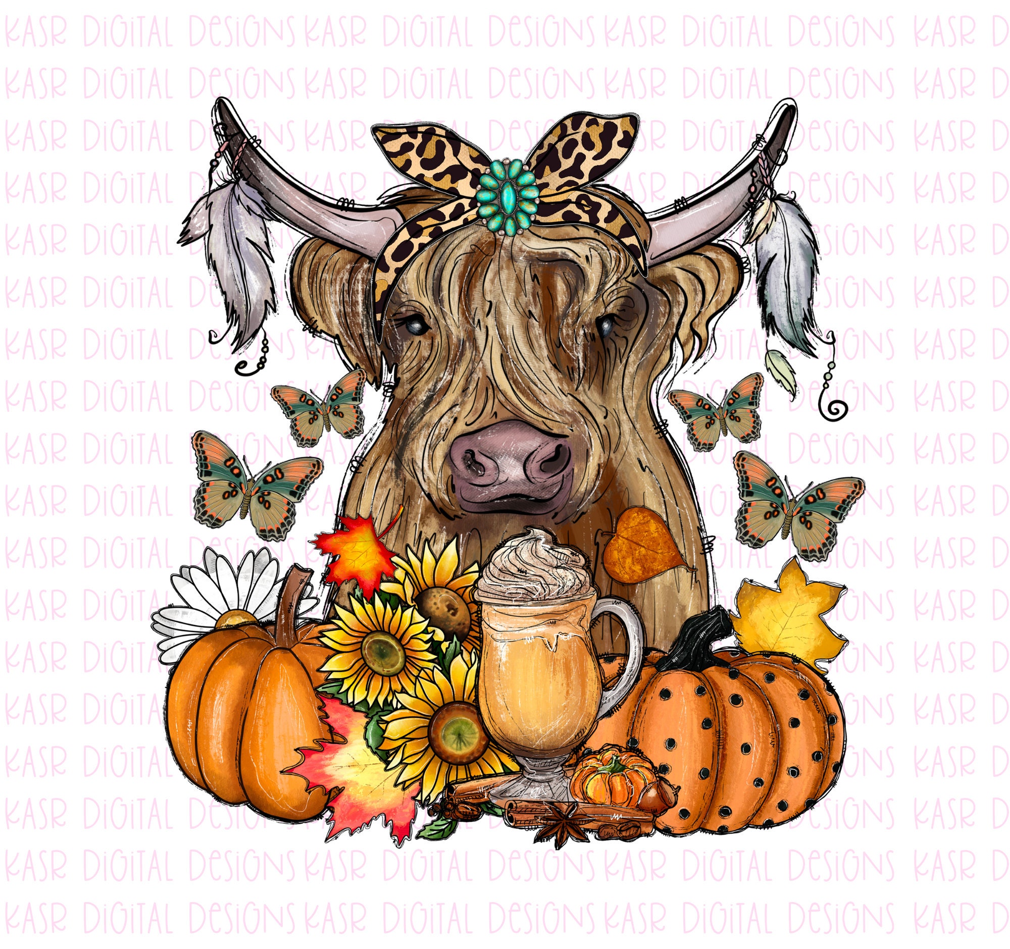 Highland Cow Fall Png - Etsy