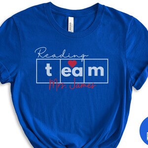Personalized Reading Team Shirt, Custom Reading Interventionist Team ...