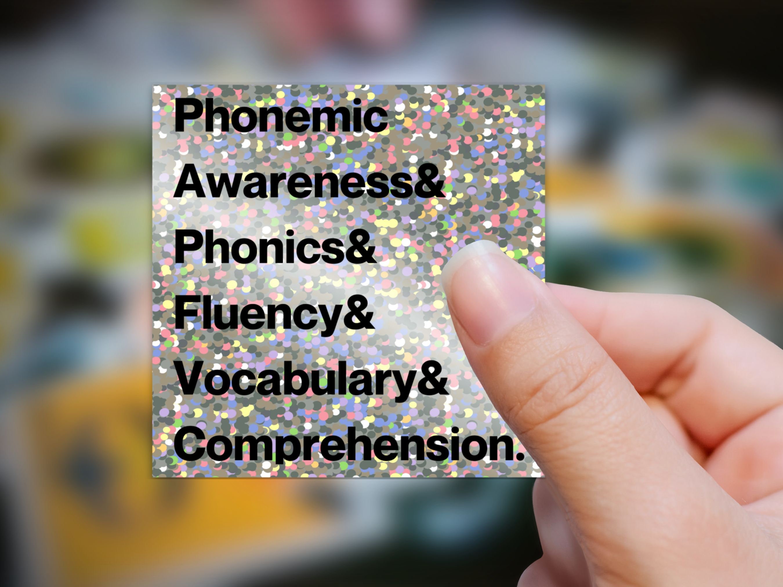 Phonemic Awareness Glitter Sticker, Science of Reading, Structured ...