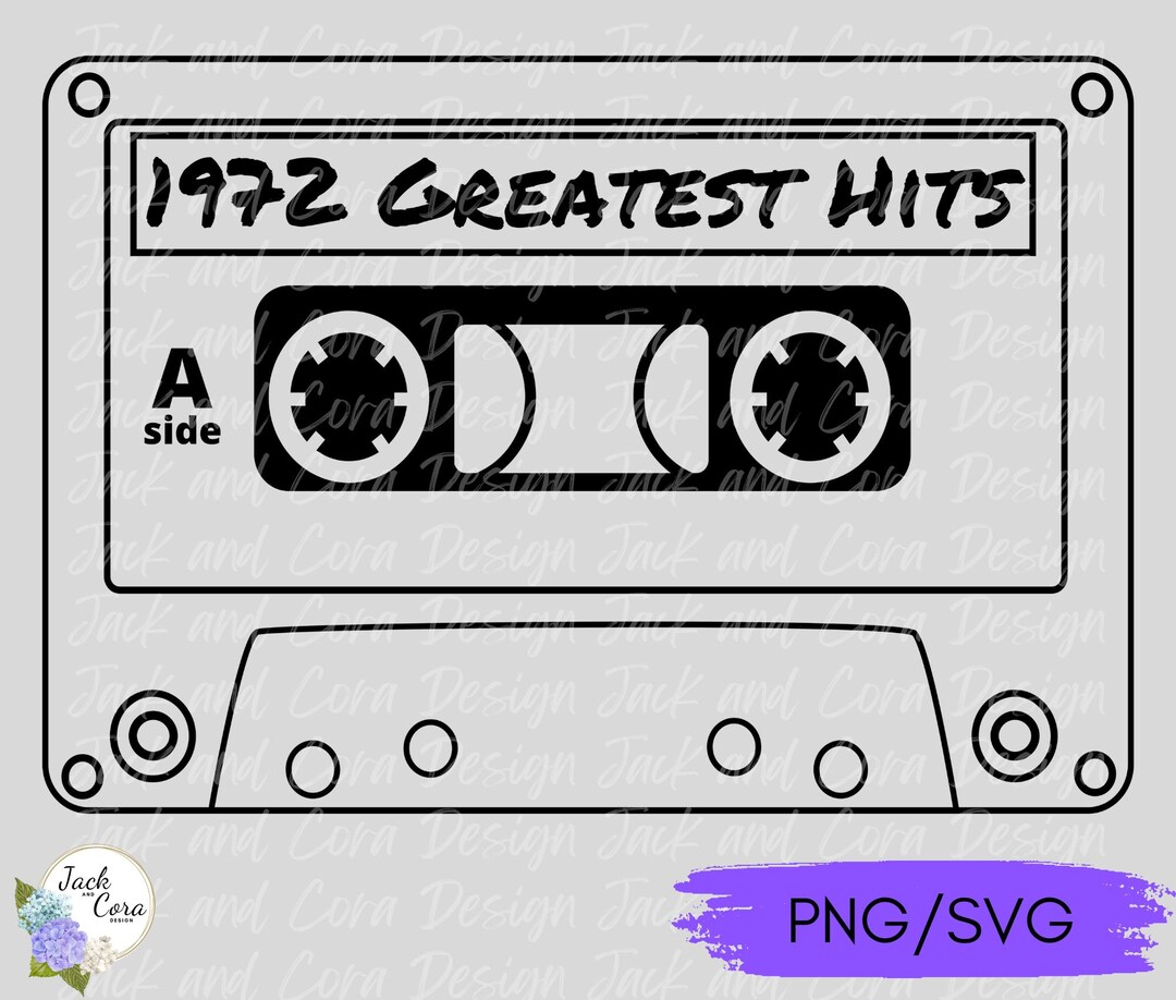1972 Cassette SVG, 50th Birthday Svg, 50th Svg, 1972 Class Reunion SVG ...