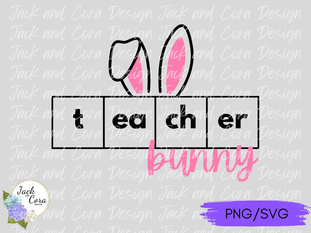 Teacher Bunny SVG Easter Reading Teacher Svg Spring Reading - Etsy