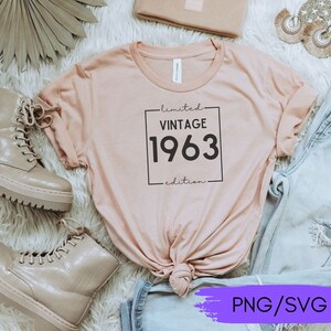 Vintage 1963 SVG, 1963 Limited Edition SVG, 60th Birthday Svg, 60th Svg ...