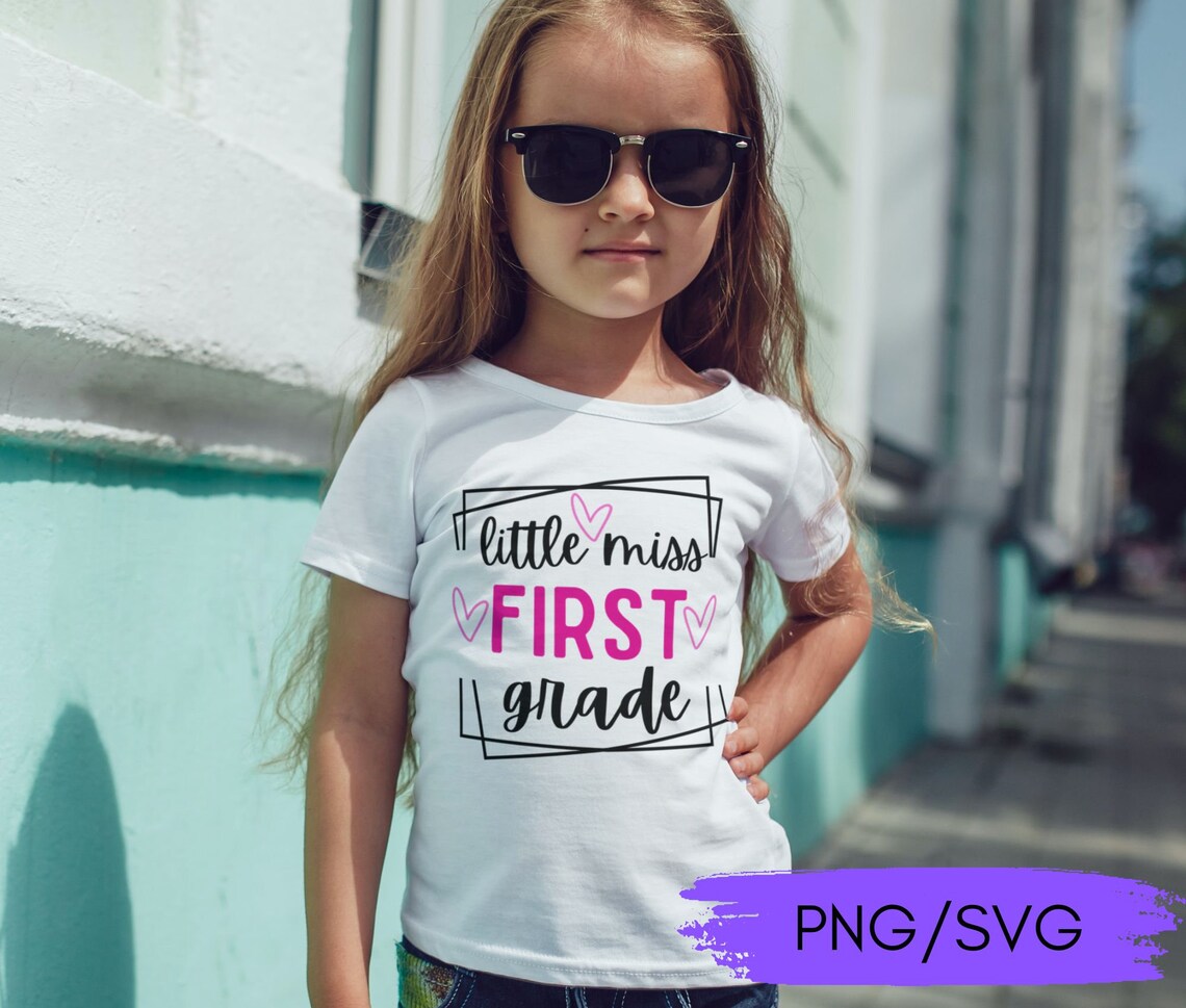 Little Miss First Grade SVG PNG First Day of School SVG Png - Etsy
