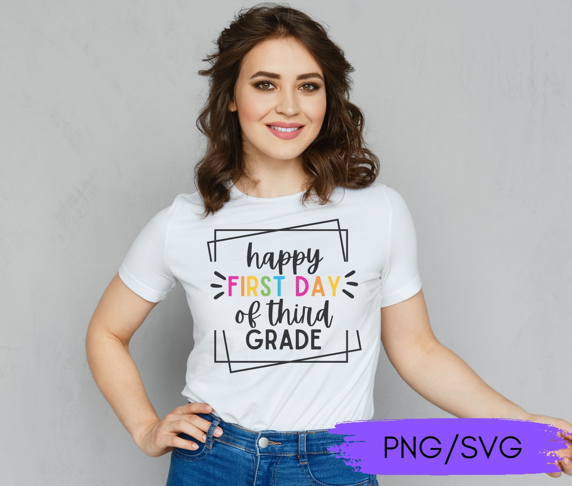 Happy First Day of School SVG PNG, Digital Cut File, Back to School 3rd ...