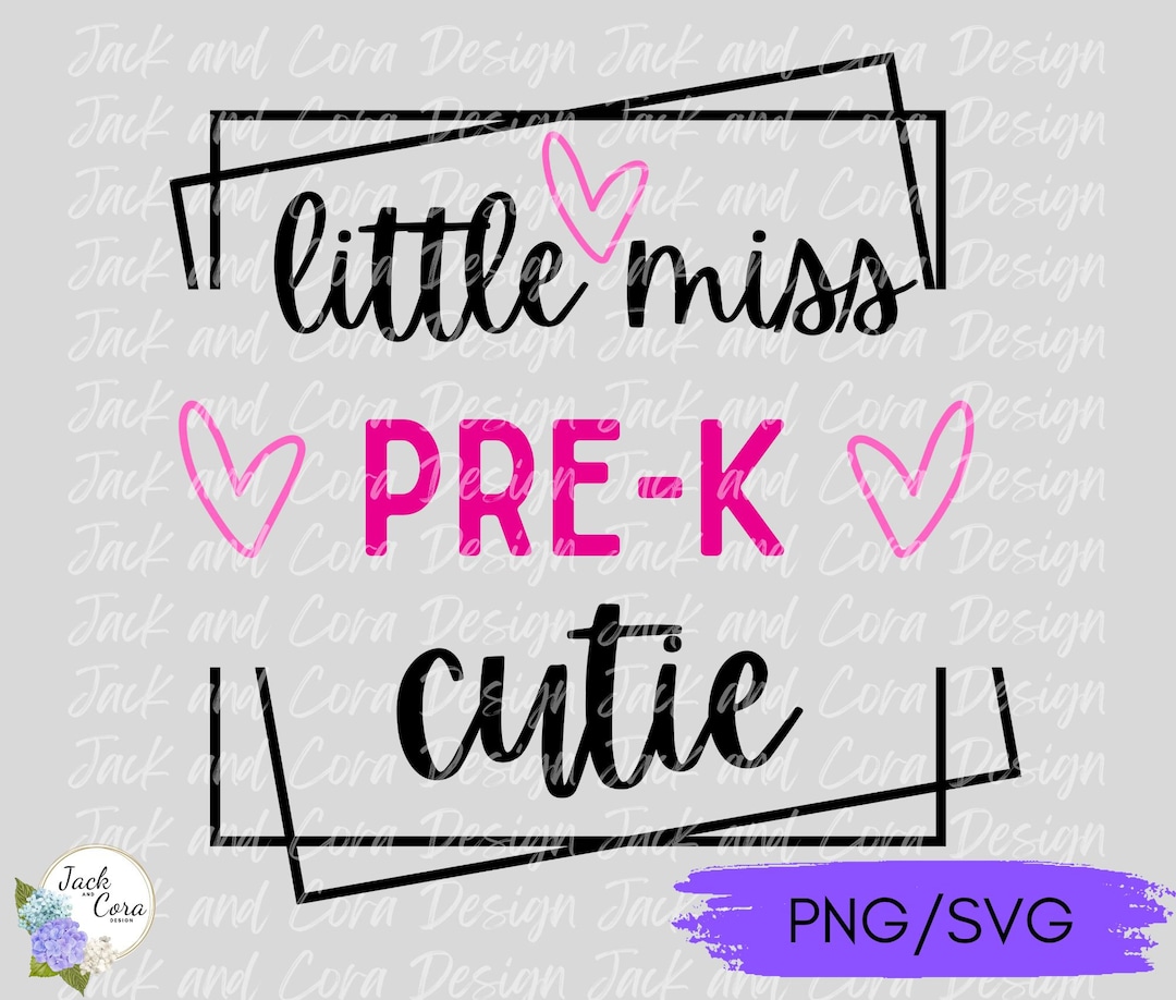 Little Miss Pre-k SVG PNG, First Day of School SVG Png, Digital Cut ...