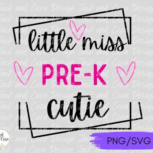 Little Miss Preschool Svgpre-k Shirt Svgback to School Cut - Etsy