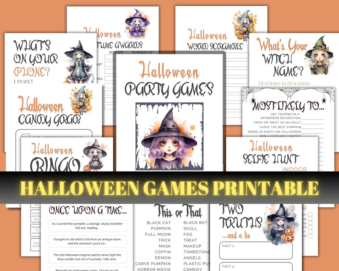 Witch Themed Halloween Party Games Printable | Witch Halloween ...