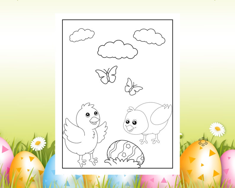 Printable Easter Egg Coloring Pages Digital Happy Easter and Spring ...