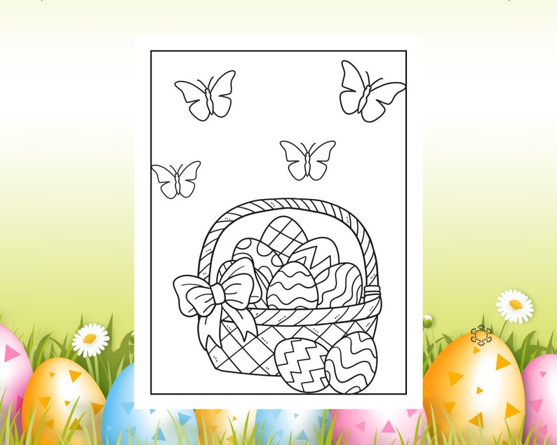 Printable Easter Egg Coloring Pages Digital Happy Easter and Spring ...