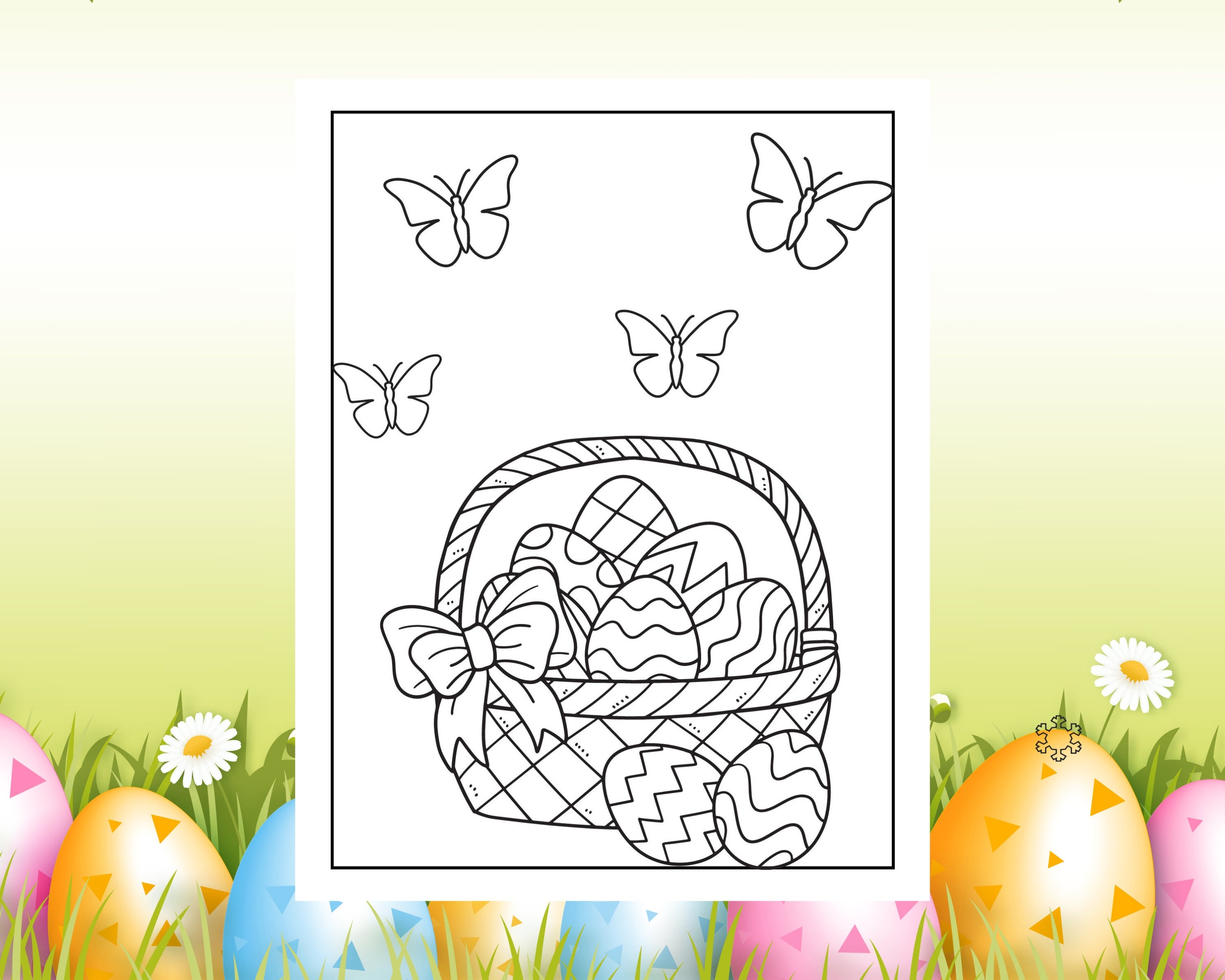 Printable Easter Egg Coloring Pages Digital Happy Easter and Spring ...