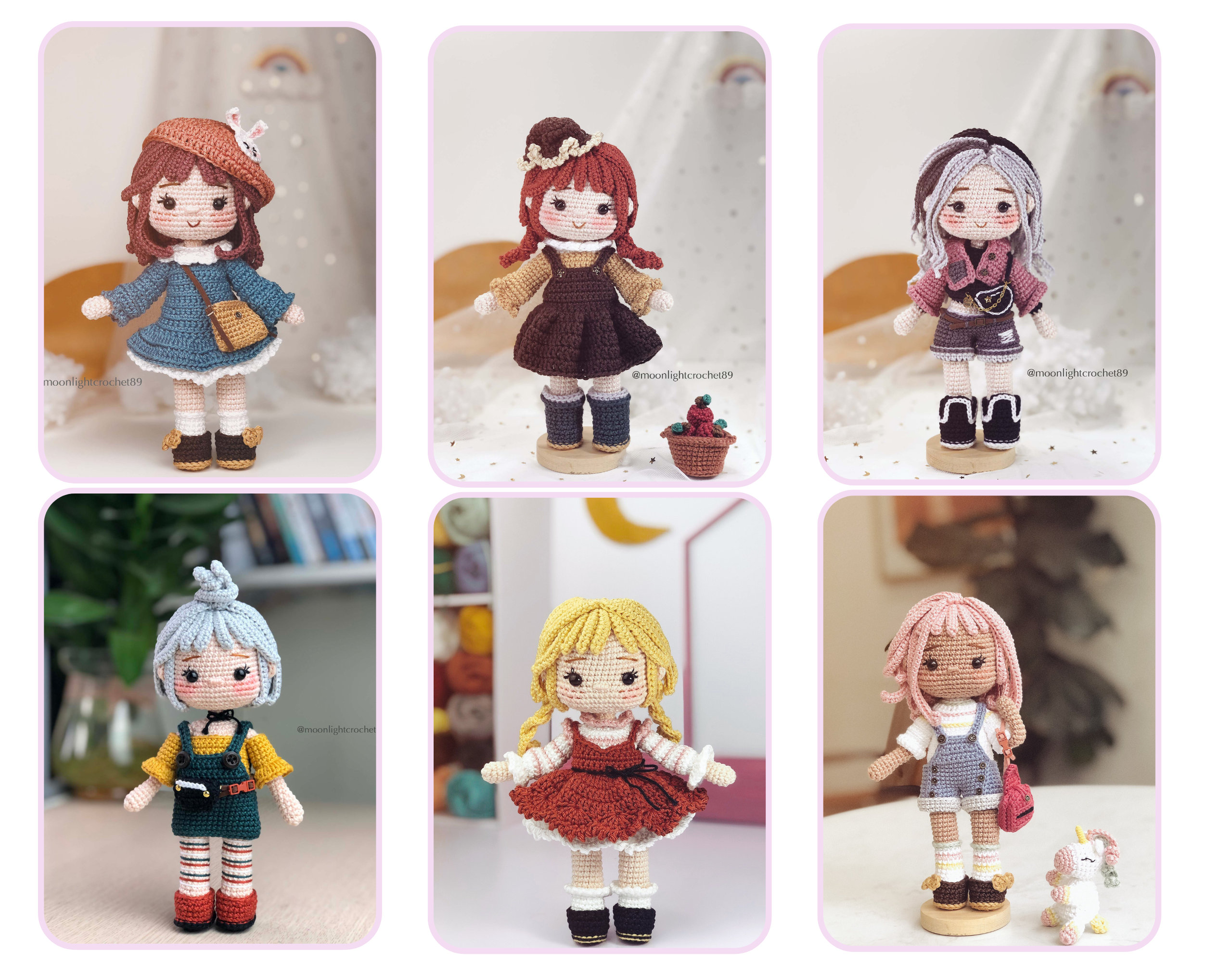 Pattern Bundle 6 in 1 (19cm) : Maris, Mon, May, Jade, Munnny, Tina ...