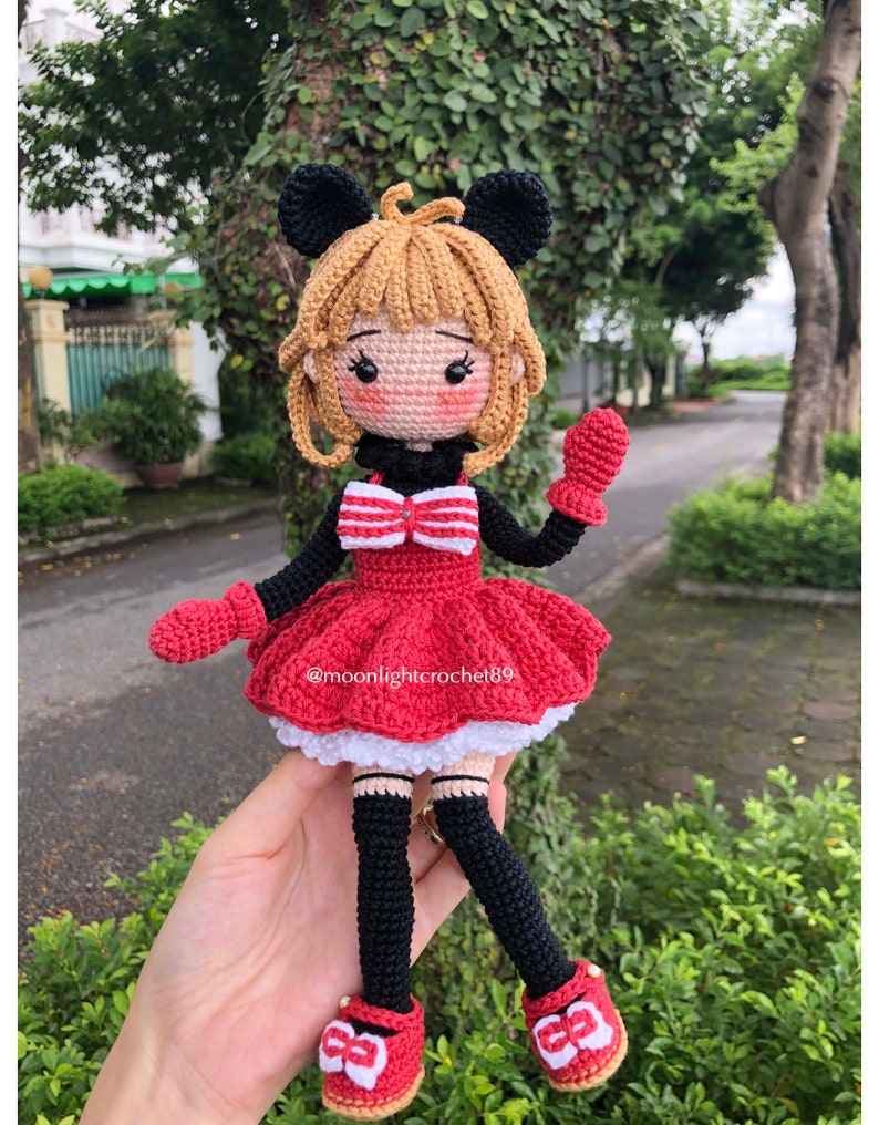 Crochet Doll Pattern Sakura Doll Red Dress Pattern - Etsy