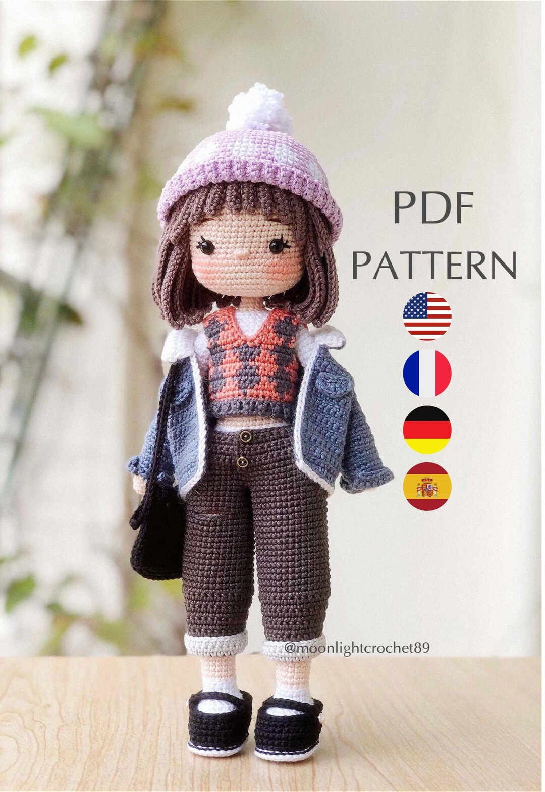 Patrón Muñeca Crochet, Muñeca Alana, Patrón Muñeca Amigurumi, PDF en ...