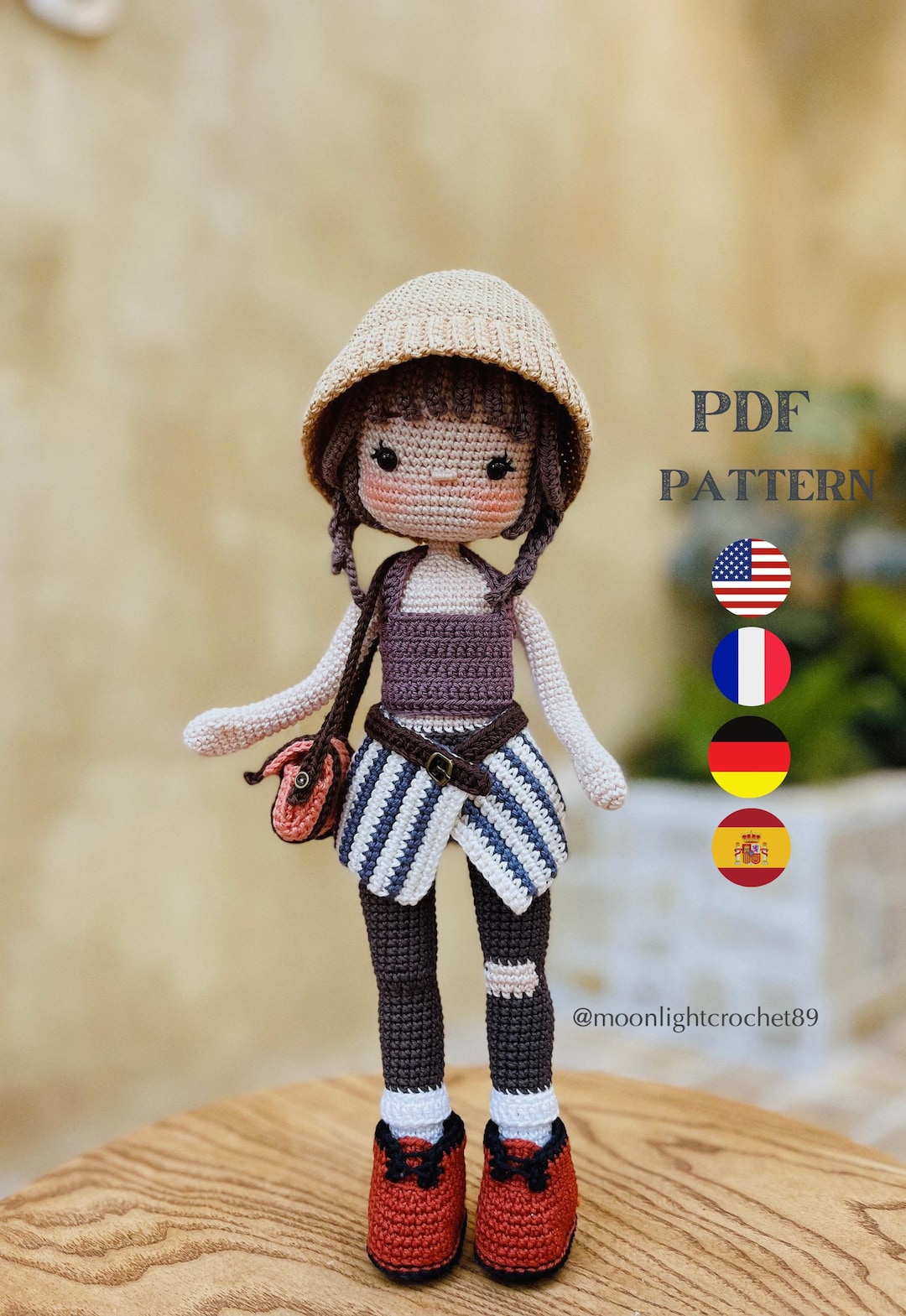 Crochet Doll Pattern, Hana Doll, Amigurumi Doll Pattern, PDF in English ...