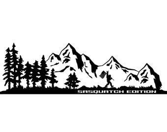 Sasquatch & Alien Vinyl Decal for Ford Bronco, Bigfoot and Alien Vinyl ...