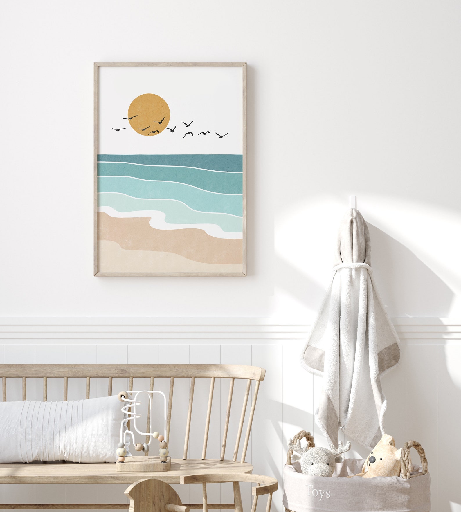 Nautical Decor Nursery Wall Art, Kids Room Abstract Beach Wall Art ...