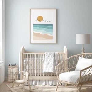 Nautical Decor Nursery Wall Art Kids Room Abstract Beach Wall - Etsy
