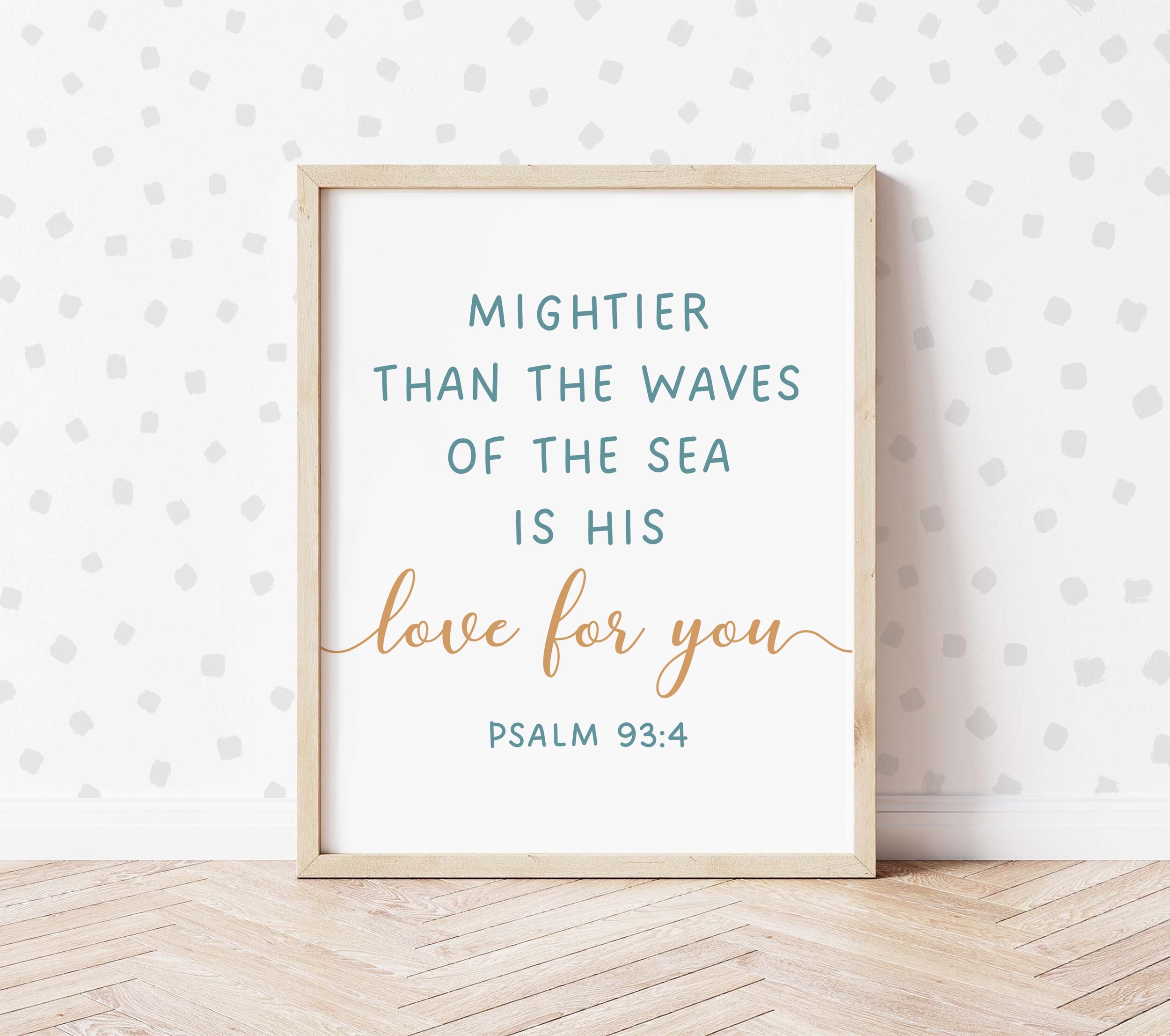 Mightier Than the Waves of the Sea Bible Verse Nautical Decor Nursery ...