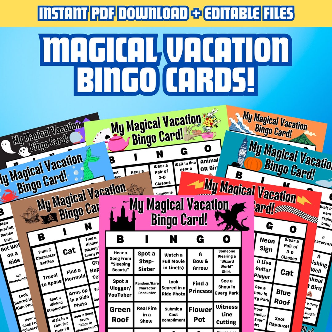 Magical Vacation Bingo | Orlando Theme Parks | Scavenger Hunt | Magical ...