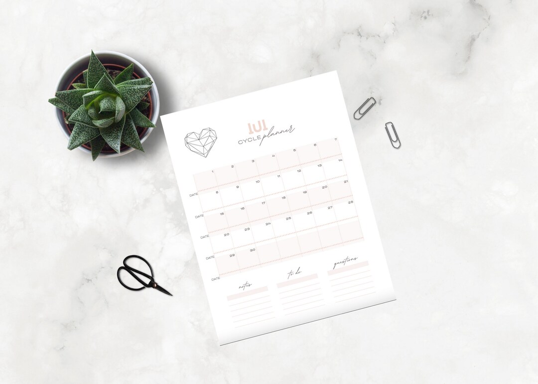 Printable IUI Cycle Planner // Geometric Heart - Etsy