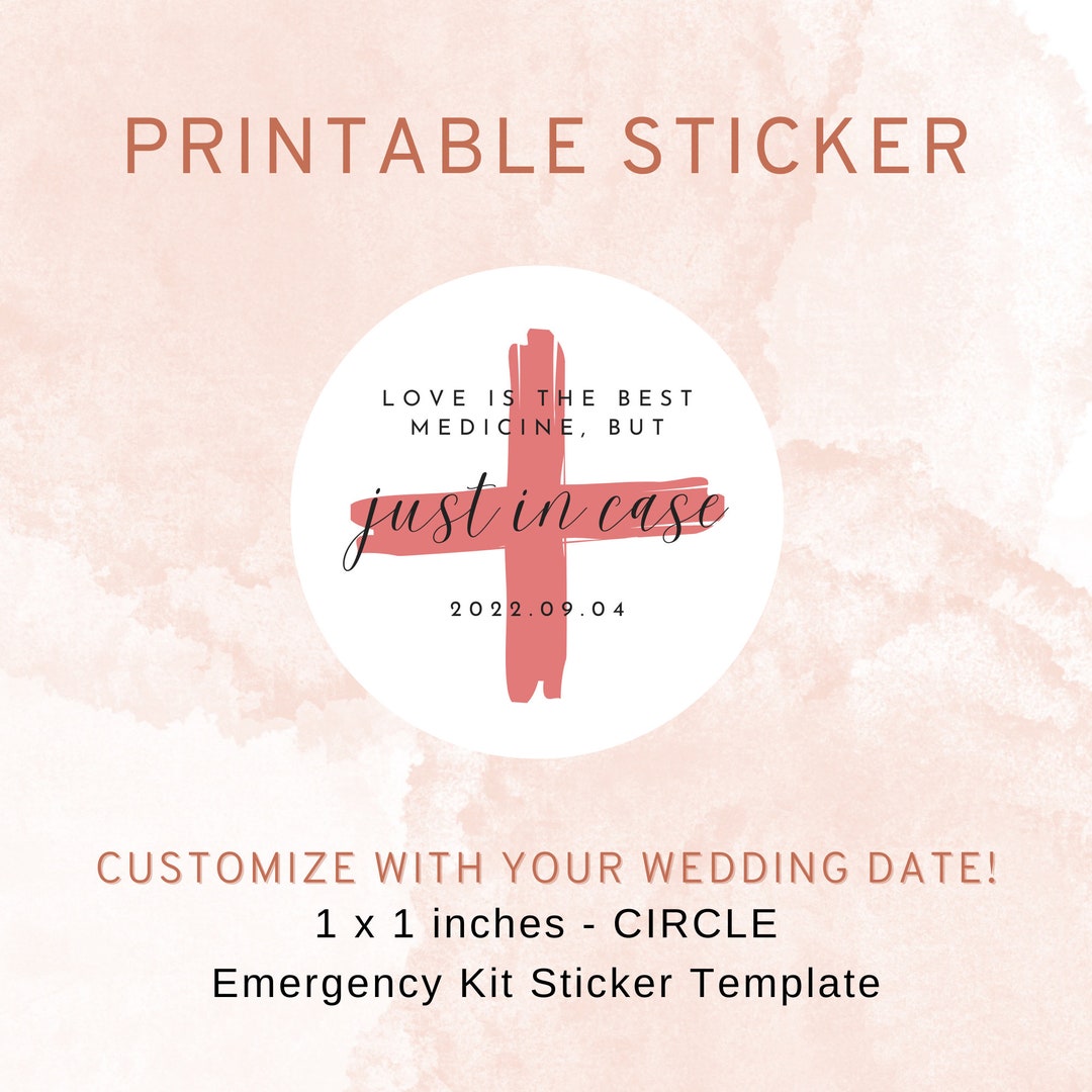 CUSTOM TEMPLATE First Aid, Emergency, Hangover Recovery Kit Sticker 1x1 ...