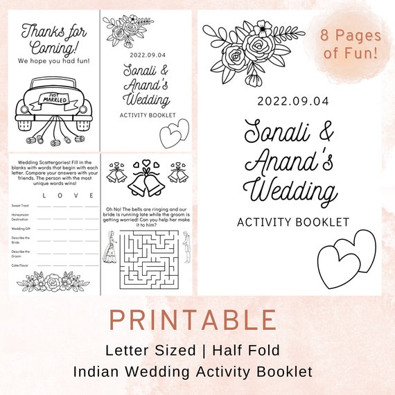 Indian Hindu Kids Wedding Ceremony Coloring Activity Booklet - Etsy