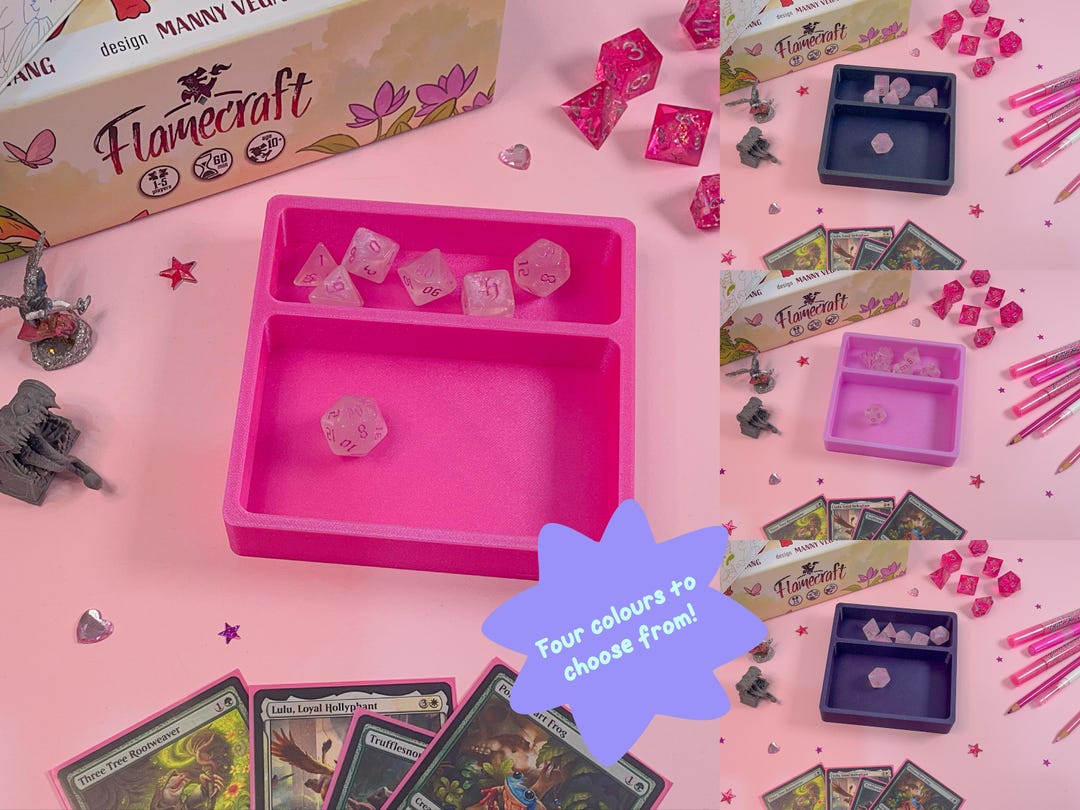 Sparkly Glitter Game Tray – 3D Printed DND Gift | Cute Dice Holder With ...