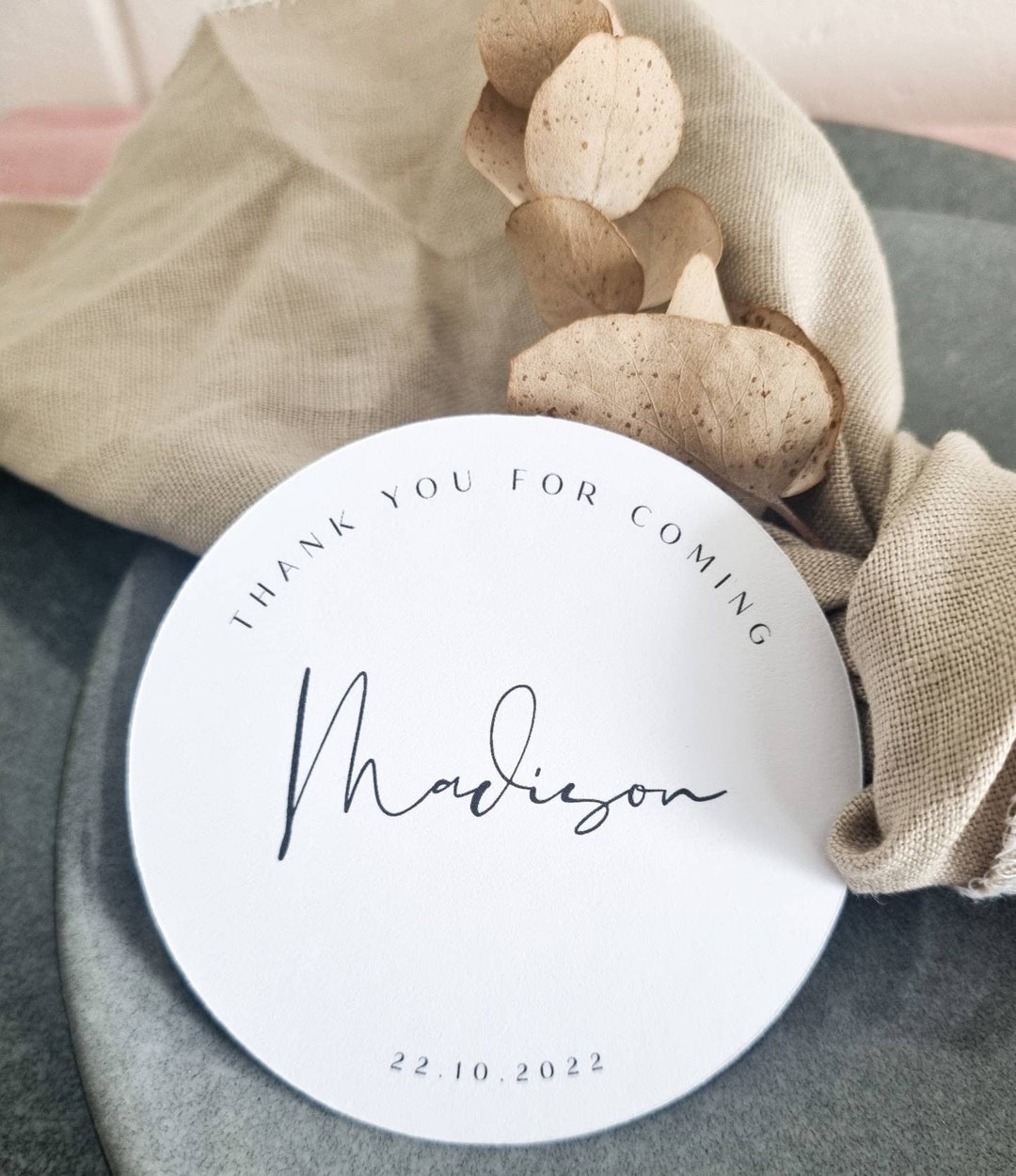 Circle Personalised Wedding Place/name Cards. - Etsy Australia