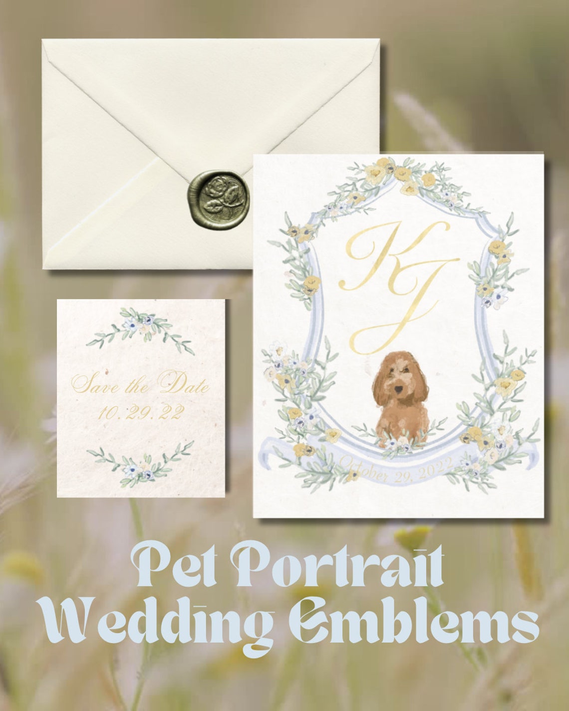 Custom Pet Portrait Wedding Emblem - Etsy