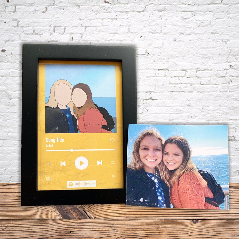 Personalized Music Frame With Cartoon Portrait - Etsy