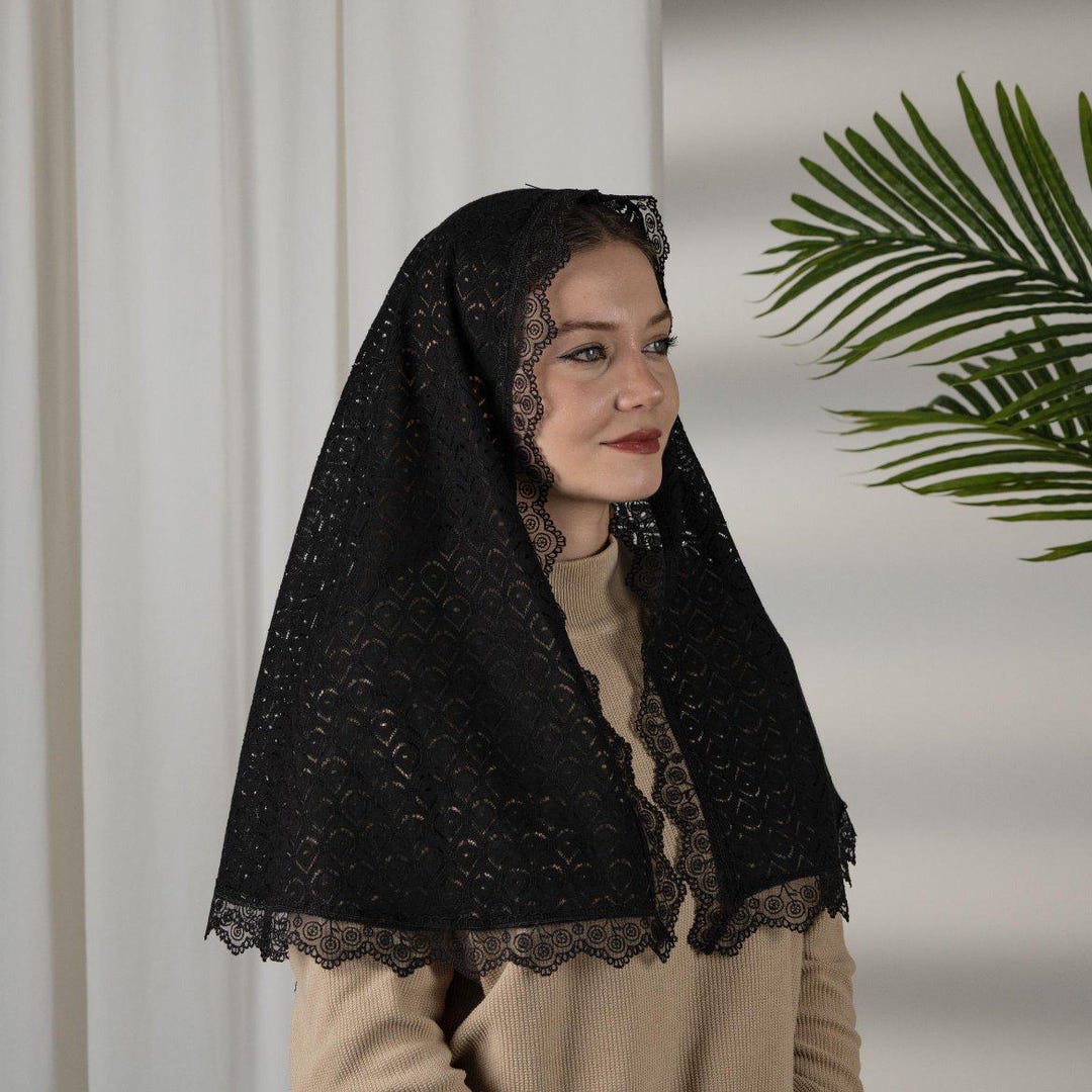 Black Chapel Veil, Mass Veil for Women, Catholic Mass Veil, Black ...