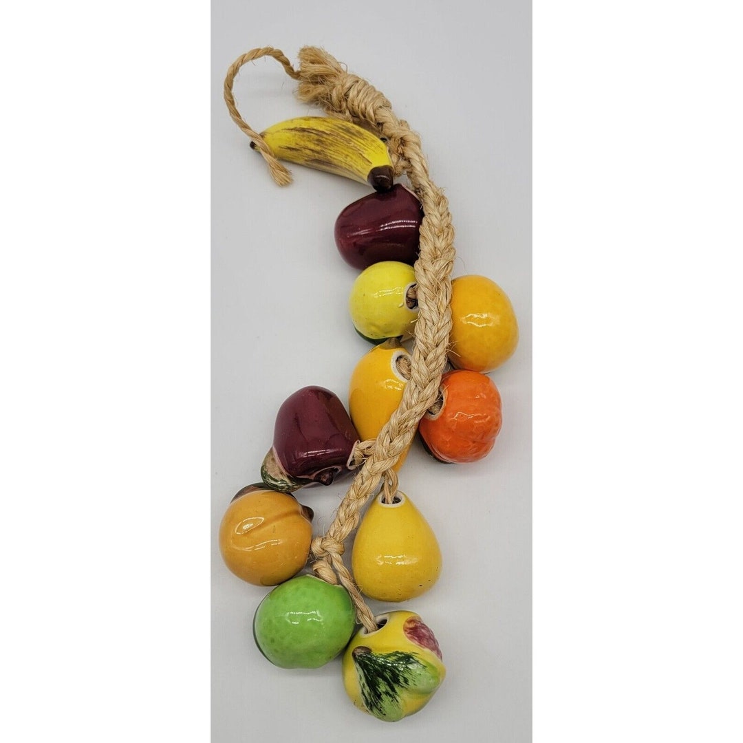 Vintage Ceramic Fruit on Rope 14 Wall Hanging - Etsy