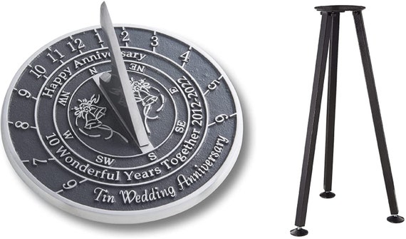 10th Tin 2022 Unique Wedding Anniversary Large Sundial With | Etsy